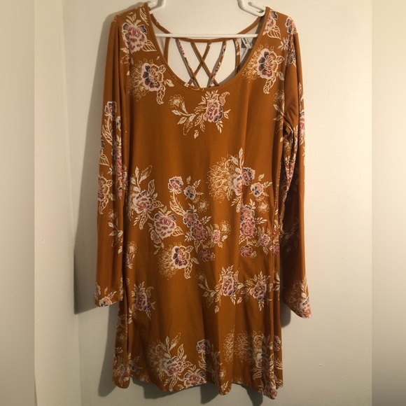 Mudd | Dresses | Mudd Mustard Color Floral Midi Dress With Several ...